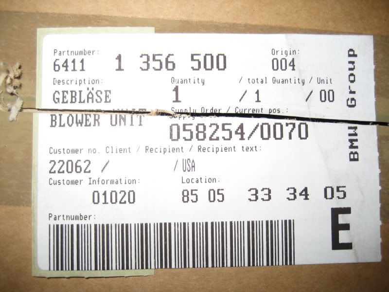 Early and Late Blower Motors |﻿ BMW 2002 and other '02